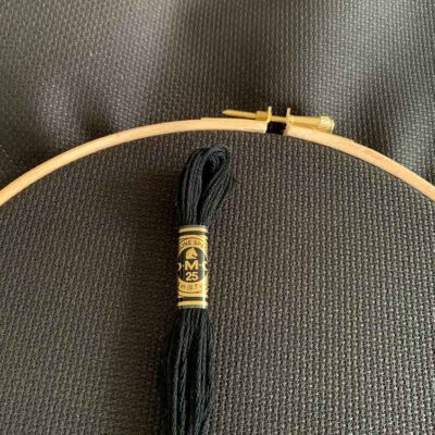 Black AIDA 14 Count Cross Stitch Fabric 50 x 54 cm | Studio Koekoek