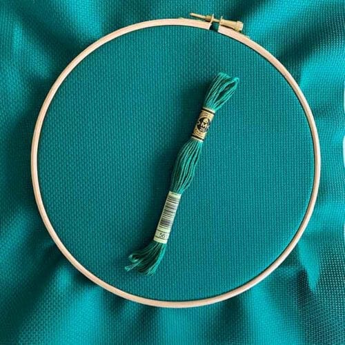 Aida 14 dark green cross stitch fabric | Studio Koekoek cross stitch