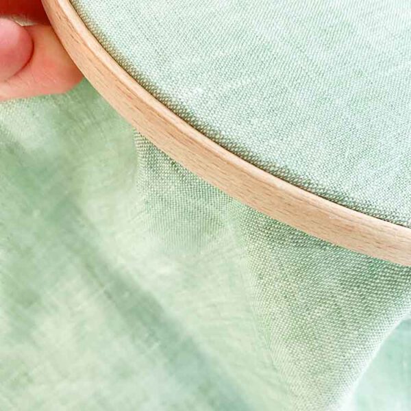 100 x 160 cm Light green ecological linen fabric | GOTS certified ...