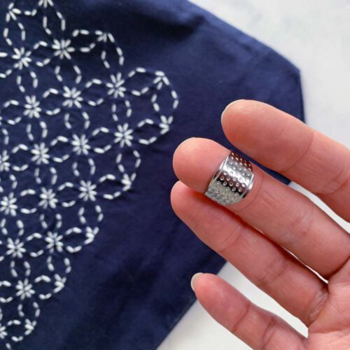 Sashiko Ring Thimble | Finger thimble | One size fits all | Studio Koekoek