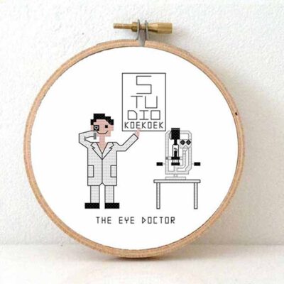 2 x Eye doctor cross stitch pattern | Studio Koekoek