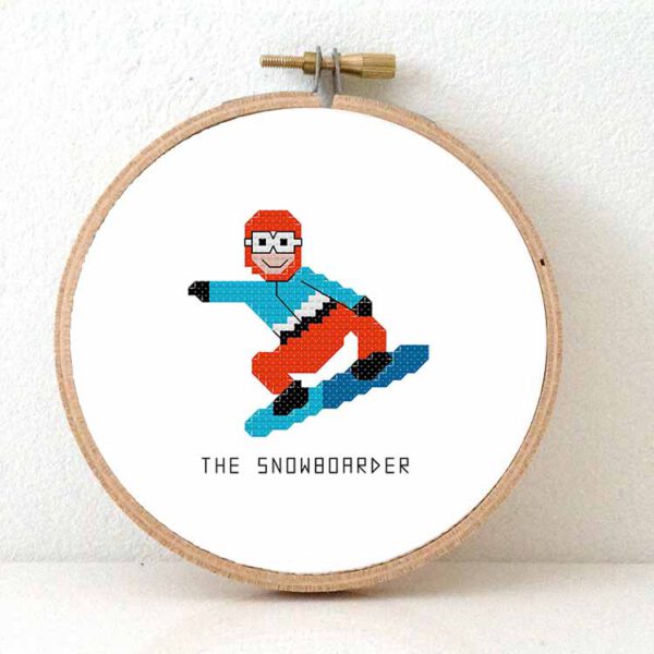 2 x Snowboarder cross stitch pattern | Studio Koekoek