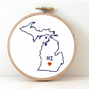 USA state map cross stitch patterns - Studio Koekoek | sustainable ...