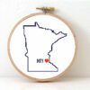 Minnesota map cross stitch pattern with a heart for Saint Paul | Studio ...