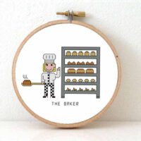 Female baker cross stitch kit | Studio Koekoek