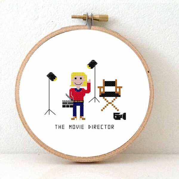 2 x Movie director cross stitch pattern | Studio Koekoek