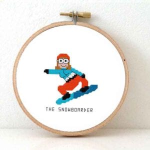 2 x Snowboarder cross stitch pattern | Studio Koekoek