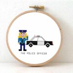 2 x Police officer cross stitch pattern | Studio Koekoek