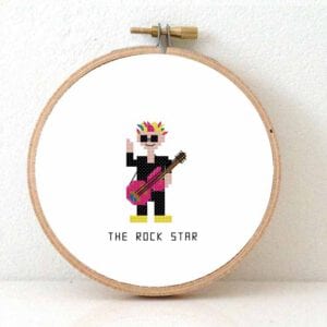 2 x Rock star cross stitch pattern | Studio Koekoek