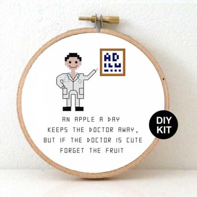 Female doctor cross stitch kit | Studio Koekoek