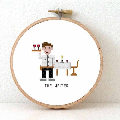 2 x Waiter cross stitch pattern | Studio Koekoek