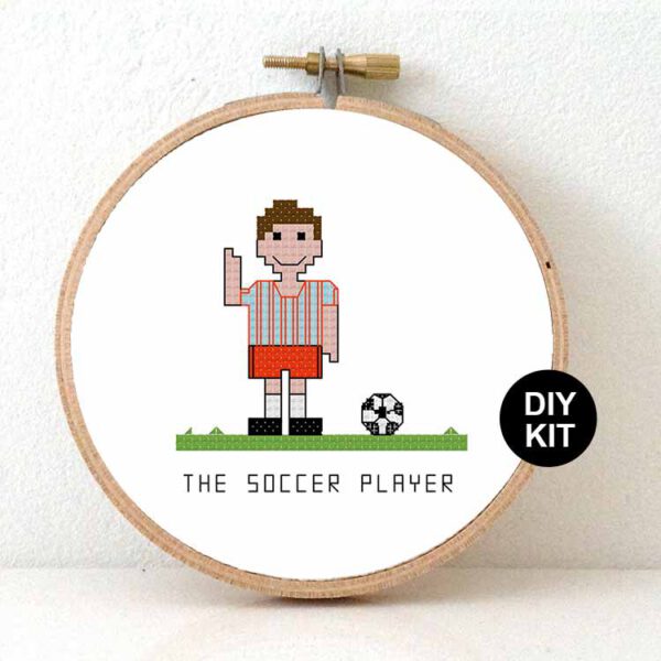 Female soccer player cross stitch kit | Studio Koekoek
