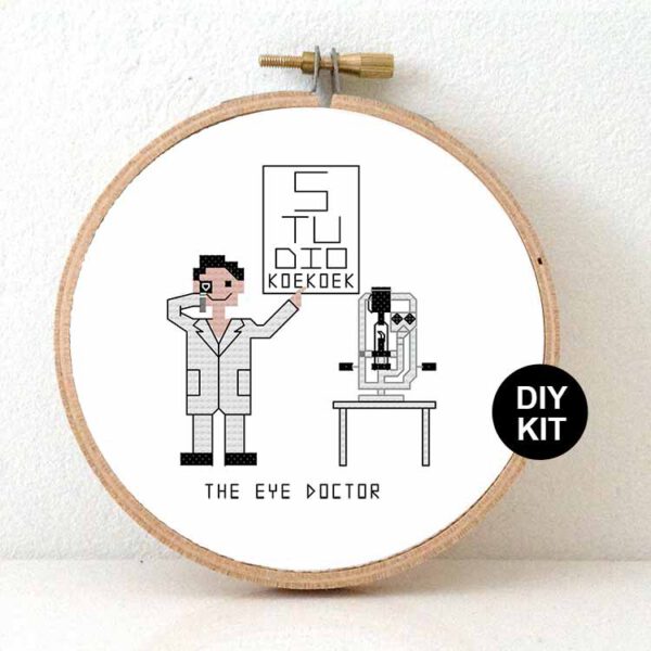 2 x Eye doctor cross stitch pattern | Studio Koekoek