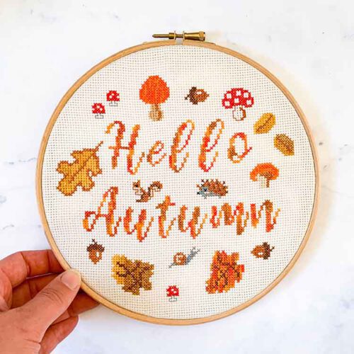 Hello Autumn cross stitch kit | Studio Koekoek