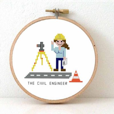 2 x Civil engineer cross stitch pattern | Studio Koekoek