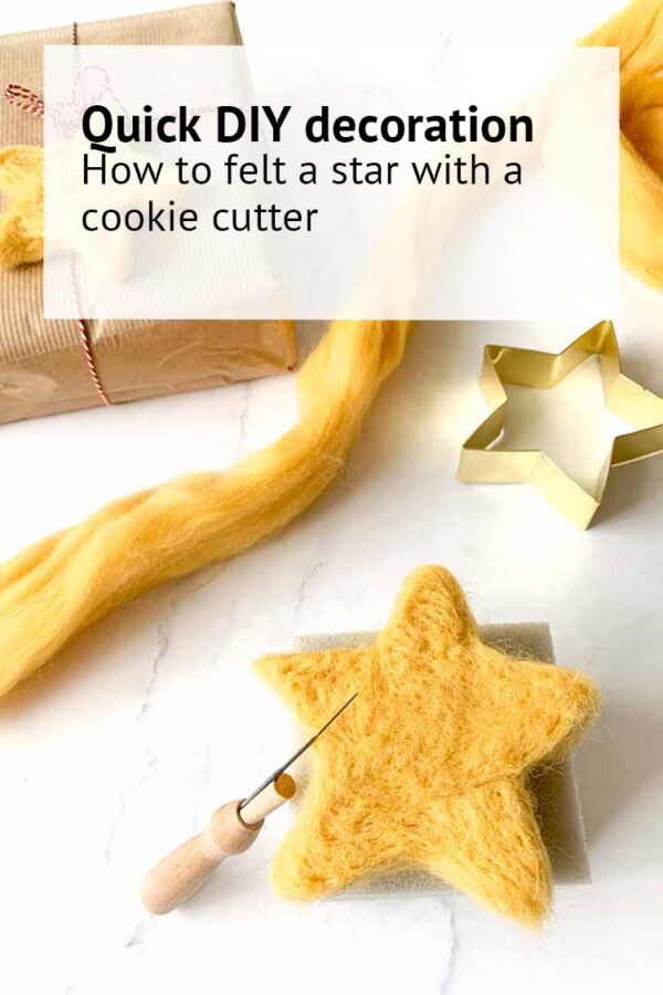 How to needle felt a star from wool roving with a cookie cutter ...