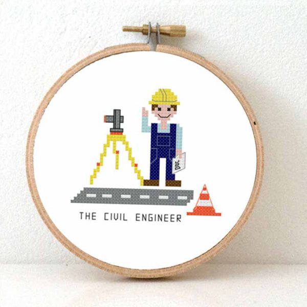 2 x Civil engineer cross stitch pattern | Studio Koekoek