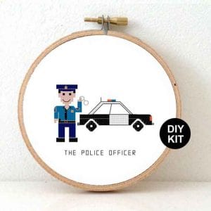 2 x Police officer cross stitch pattern | Studio Koekoek