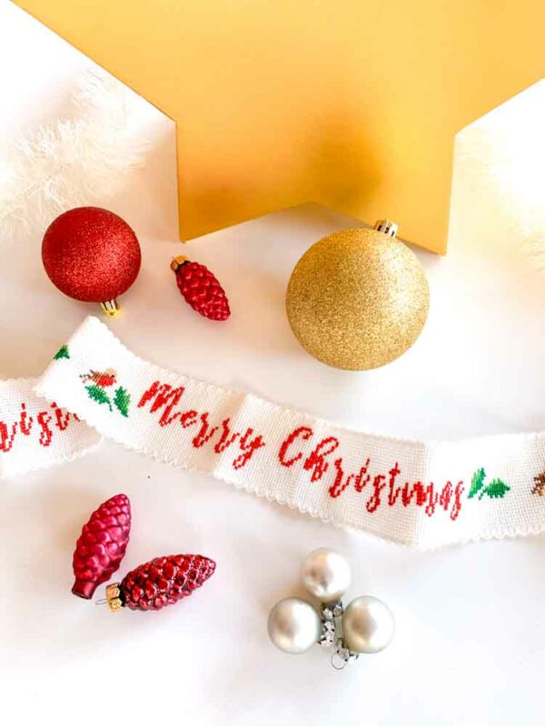Merry Christmas lint borduurpatroon | Studio Koekoek