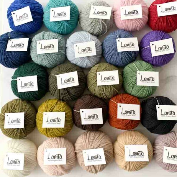 24 colors Lanita wool bundle. 24 balls of 50 gram premium ecological ...