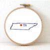 Tennessee map cross stitch pattern with a heart for Nashville | Studio ...