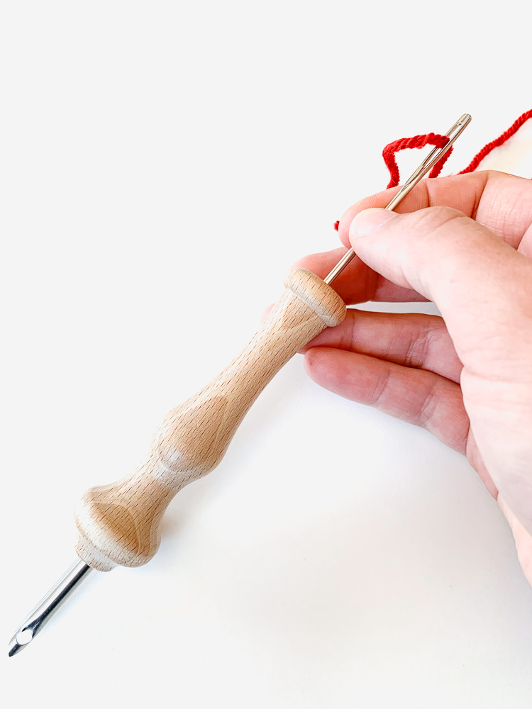 How to use the luxury wooden punch needle with ergonomic handle ...